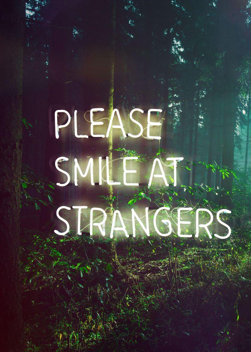 'Please Smile' Poster, picture, metal print, paint by seam less | Displate