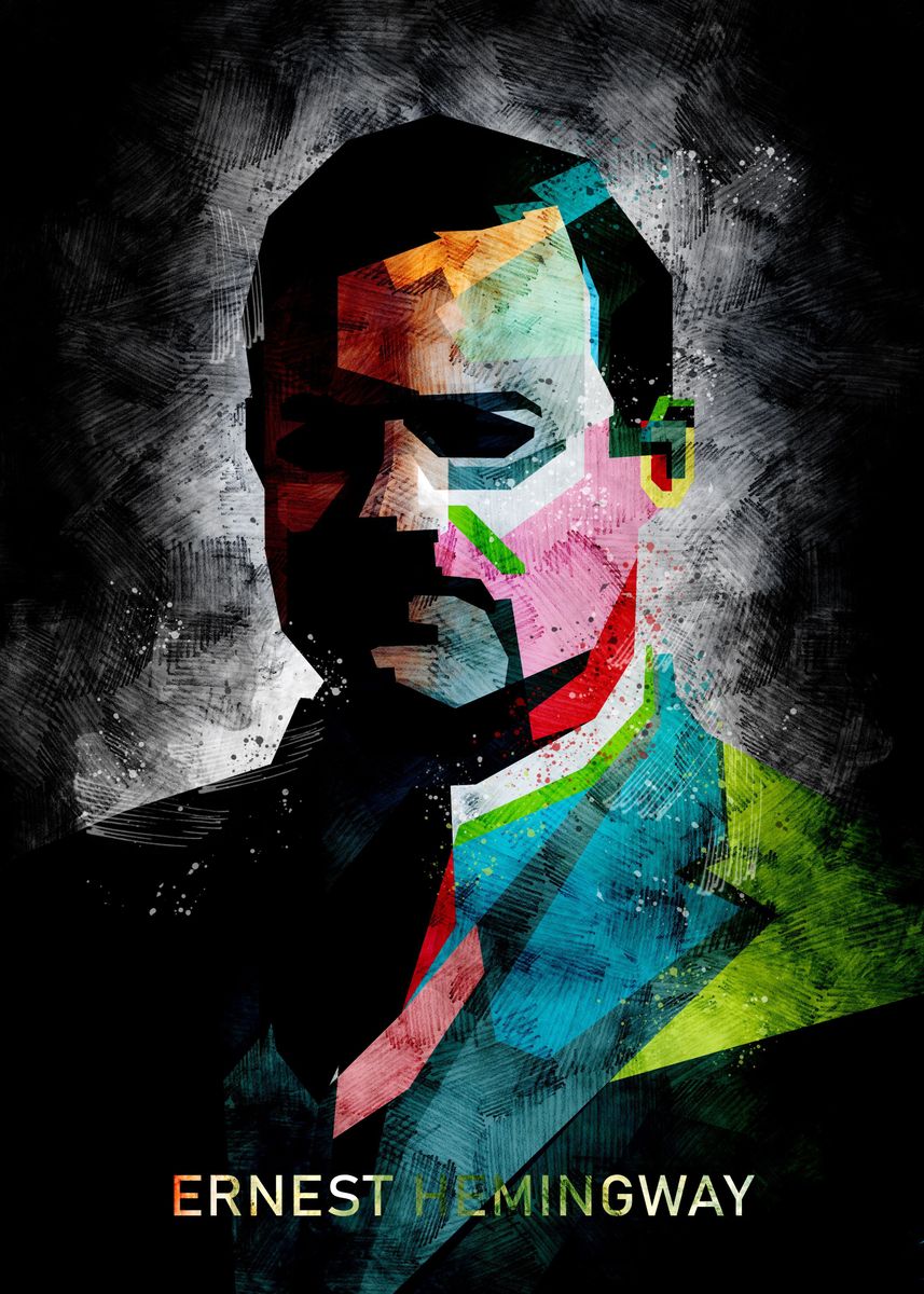 'ernest heminway' Poster, picture, metal print, paint by Em sandia ...