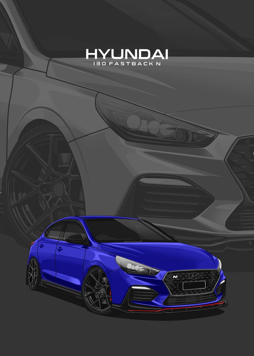 'hyundai i30 fastback n' Poster, picture, metal print, paint by capture ...