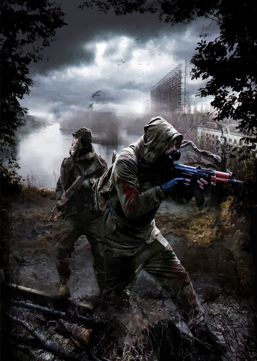 'stalker' Poster, picture, metal print, paint by kucing manja | Displate