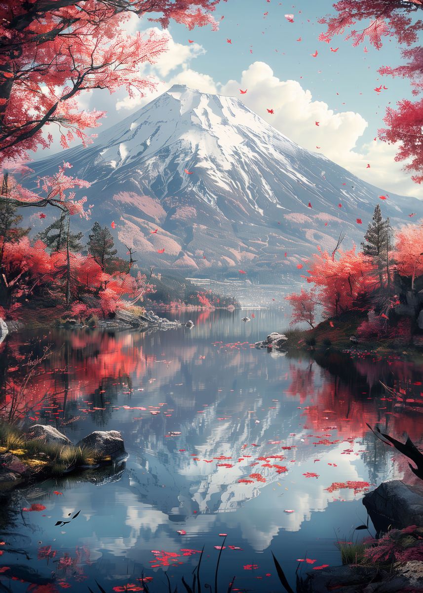 'Japan temple inspiration' Poster, picture, metal print, paint by ...