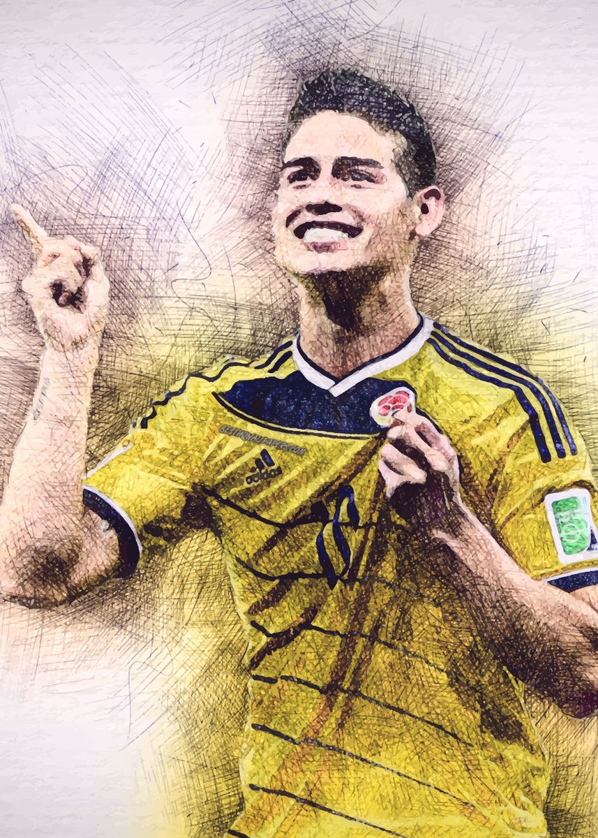 'James Rodriguez' Poster, picture, metal print, paint by arto seneng ...