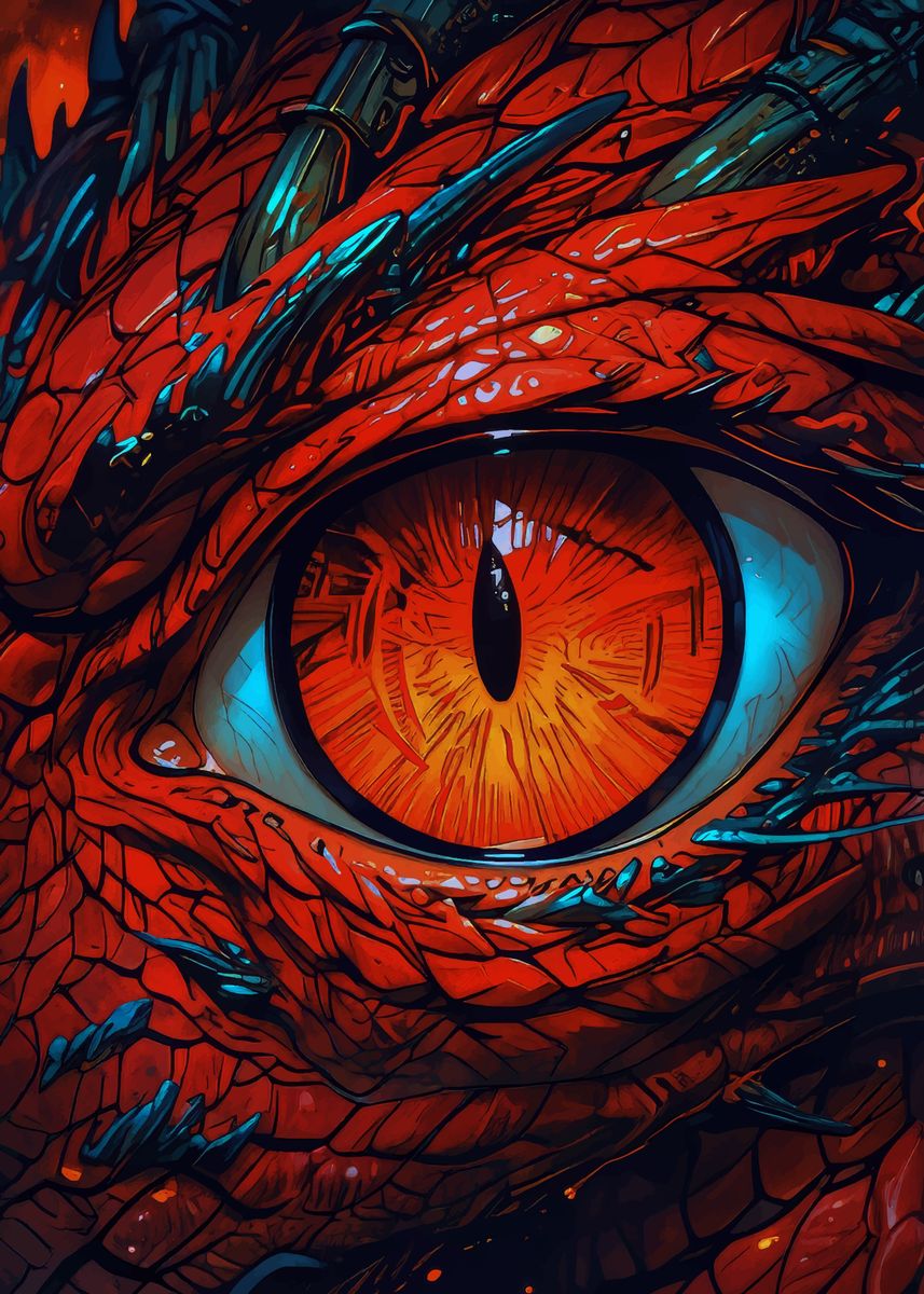 'Red dragon eye' Poster, picture, metal print, paint by Amateras Design ...