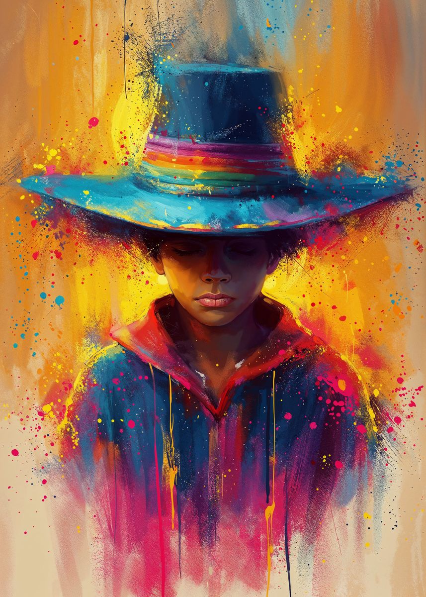 'Somber Cowboy' Poster, picture, metal print, paint by Katsu | Displate