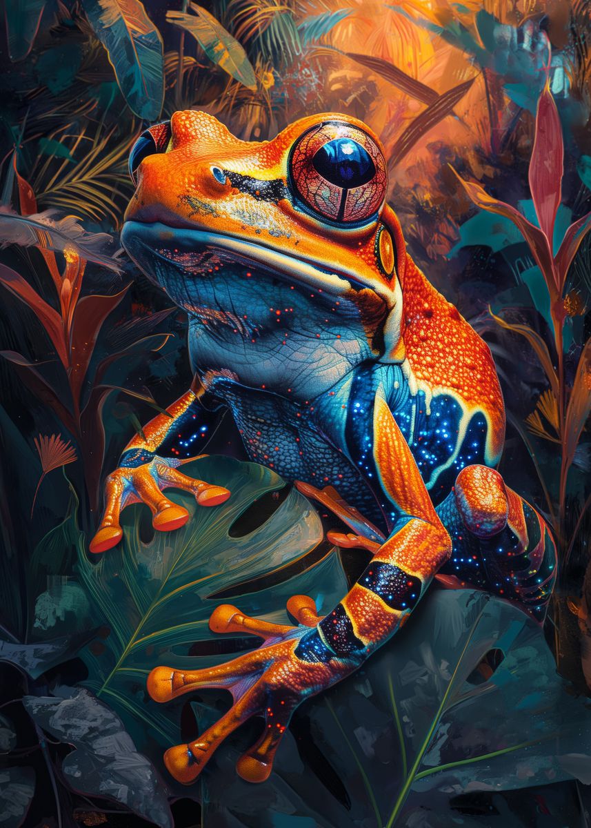 'Tropical Orange frog' Poster, picture, metal print, paint by Aryan ...