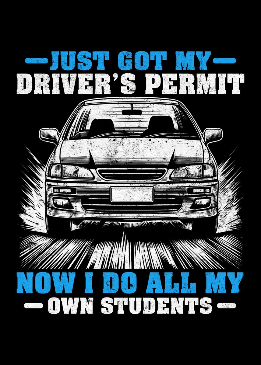 'Just Got My Drivers' Poster, picture, metal print, paint by Abderrazek ...