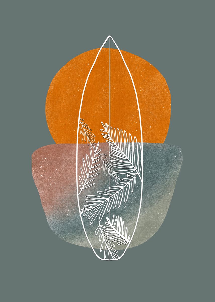 'Boho Surfboard' Poster, picture, metal print, paint by Paris Rosalind ...