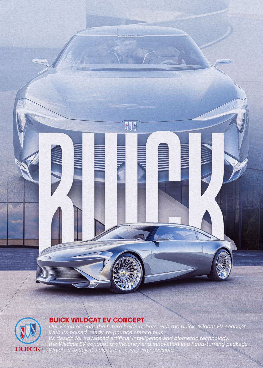 'Buick Wildcat EV Concept' Poster, picture, metal print, paint by Lee ...