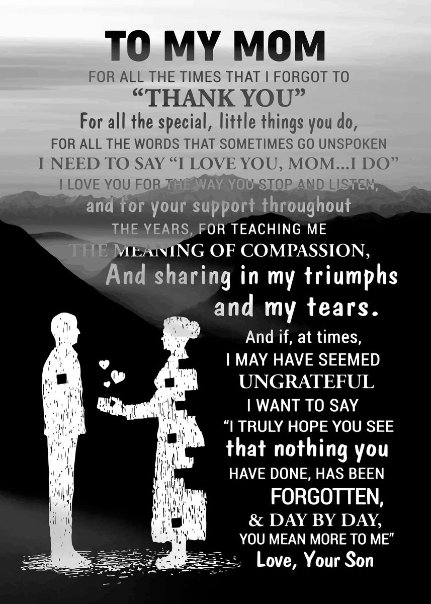 'To My Mom Gift For Mom ' Poster, picture, metal print, paint by Nice ...