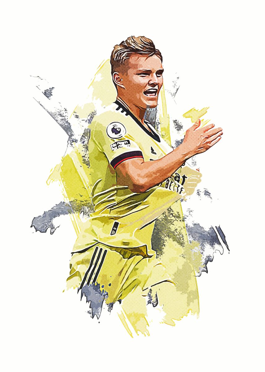 'Martin Odegaard Abstract' Poster, picture, metal print, paint by ...