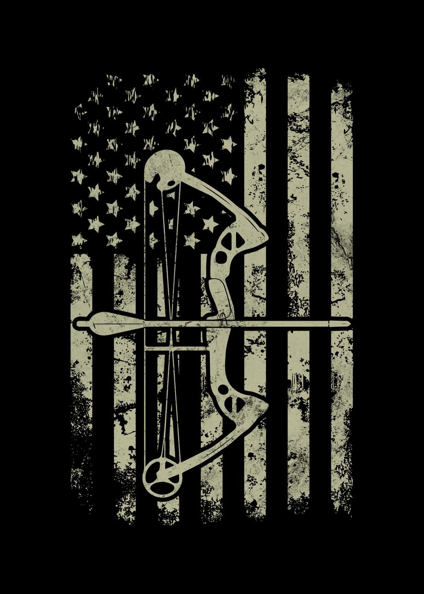 'USA Archery Bow Hunting' Poster, picture, metal print, paint by ...
