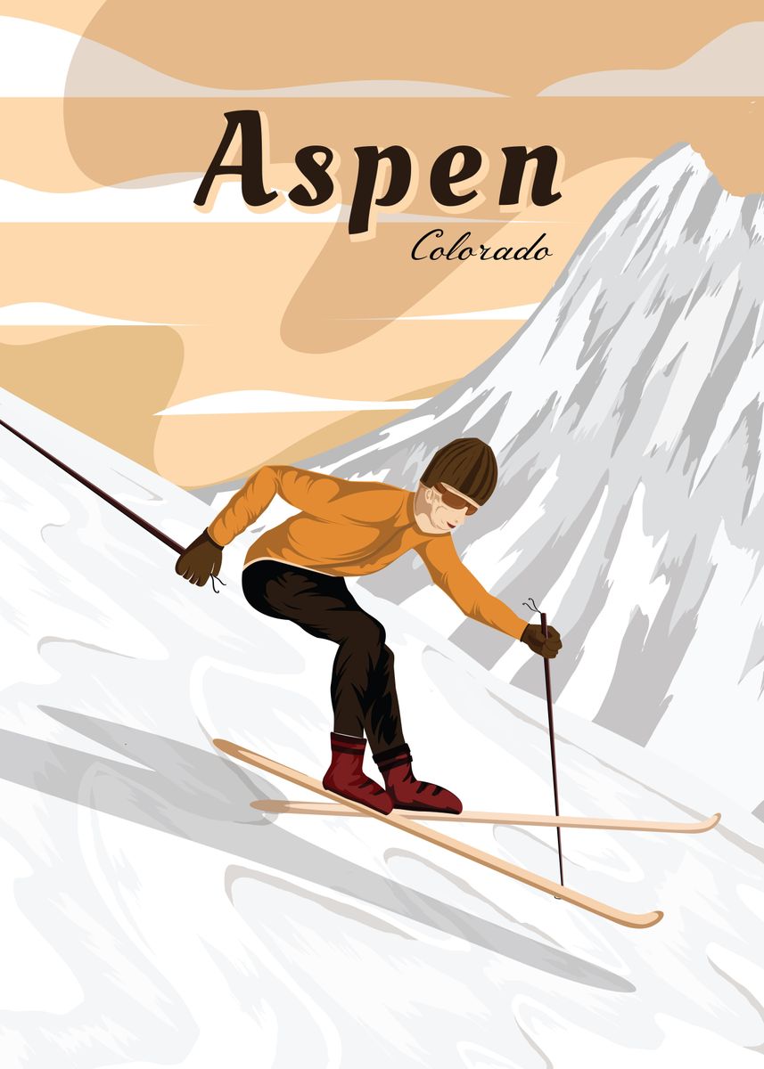 'Aspen Colorado Travel' Poster, picture, metal print, paint by ...