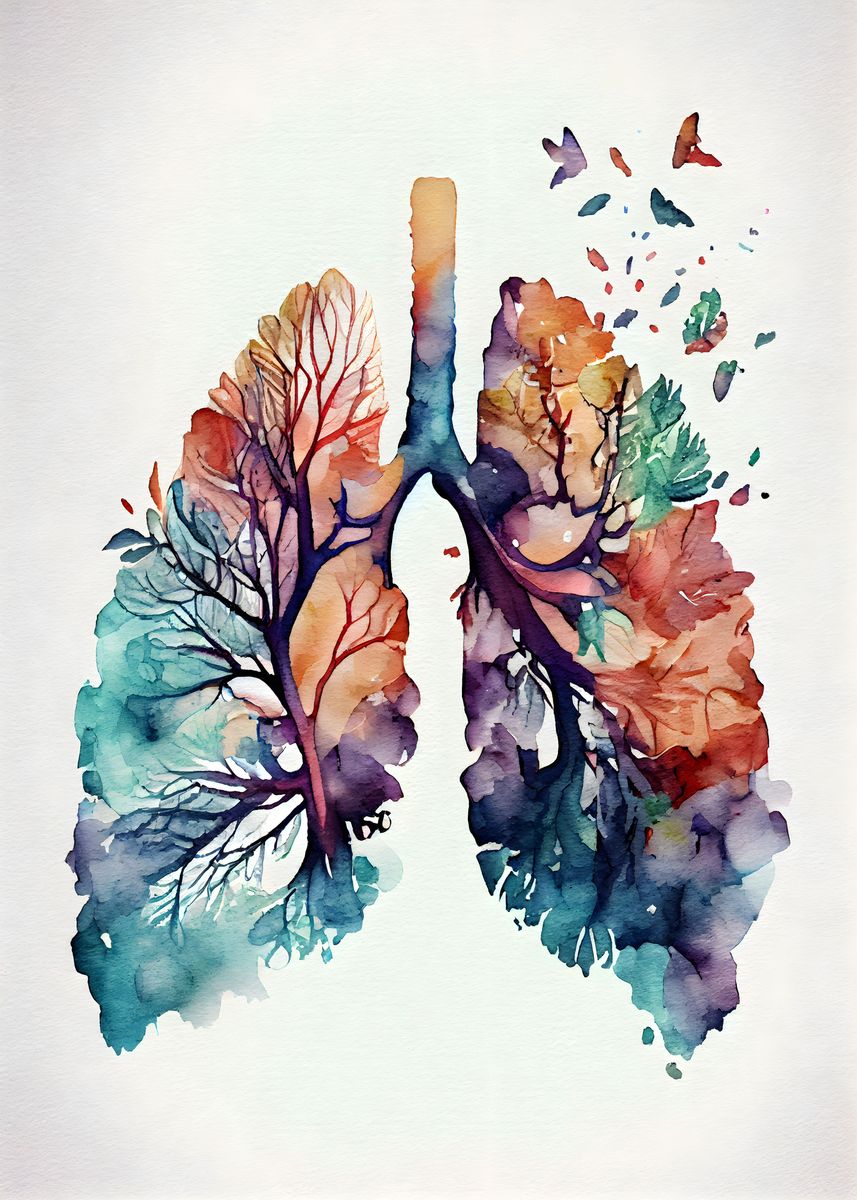 'Watercolour Lungs' Poster, picture, metal print, paint by Zanoozi Art ...