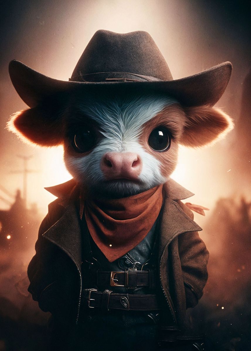 'Cowboy' Poster, picture, metal print, paint by Piper Mathews | Displate