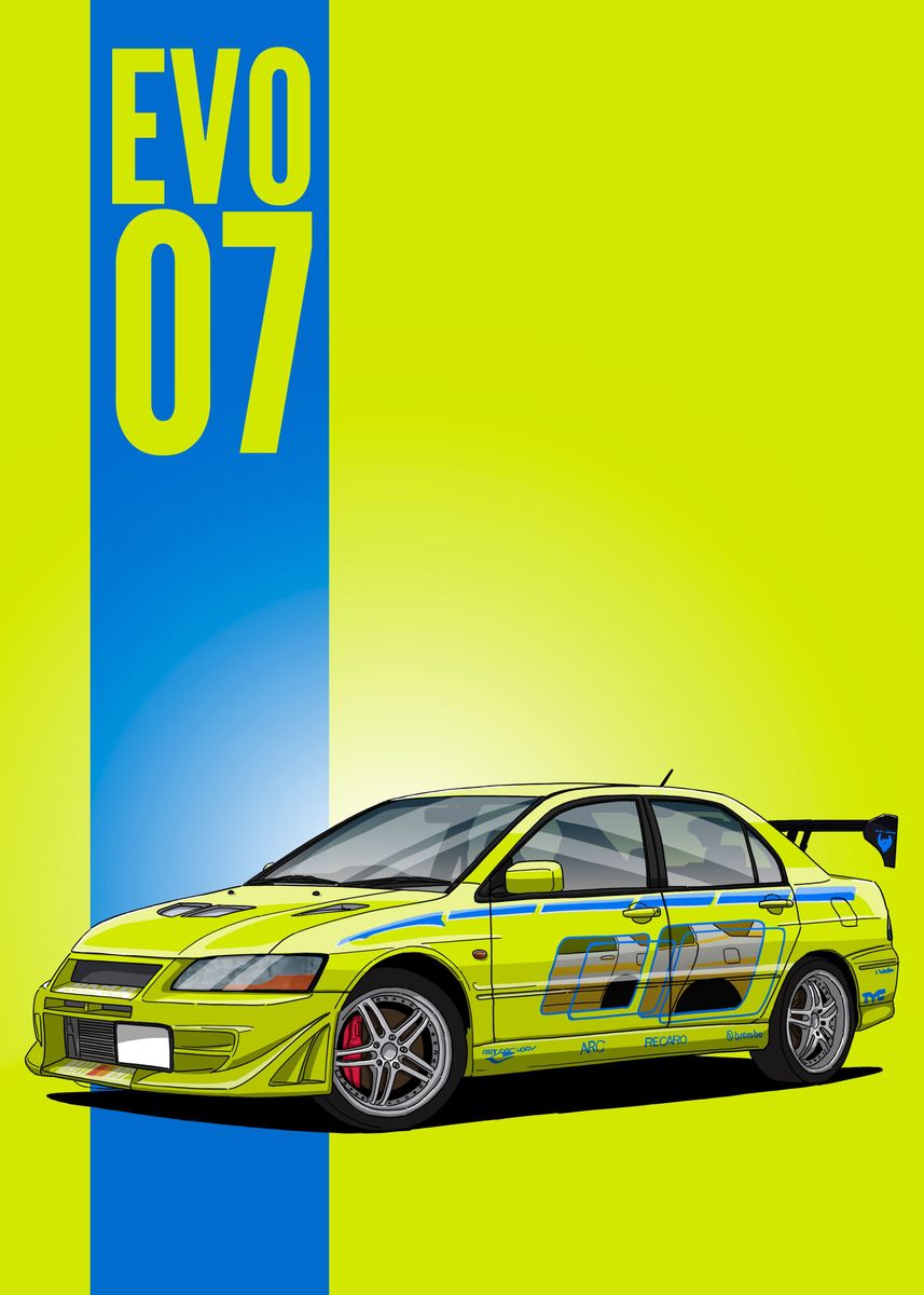 'Lancer Evolution' Poster, picture, metal print, paint by ND Fat | Displate