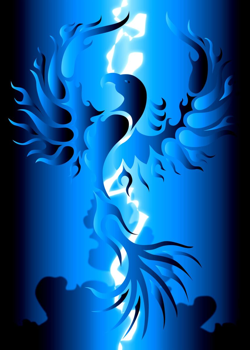 'Blue Phoenix' Poster, picture, metal print, paint by Robert Ball ...