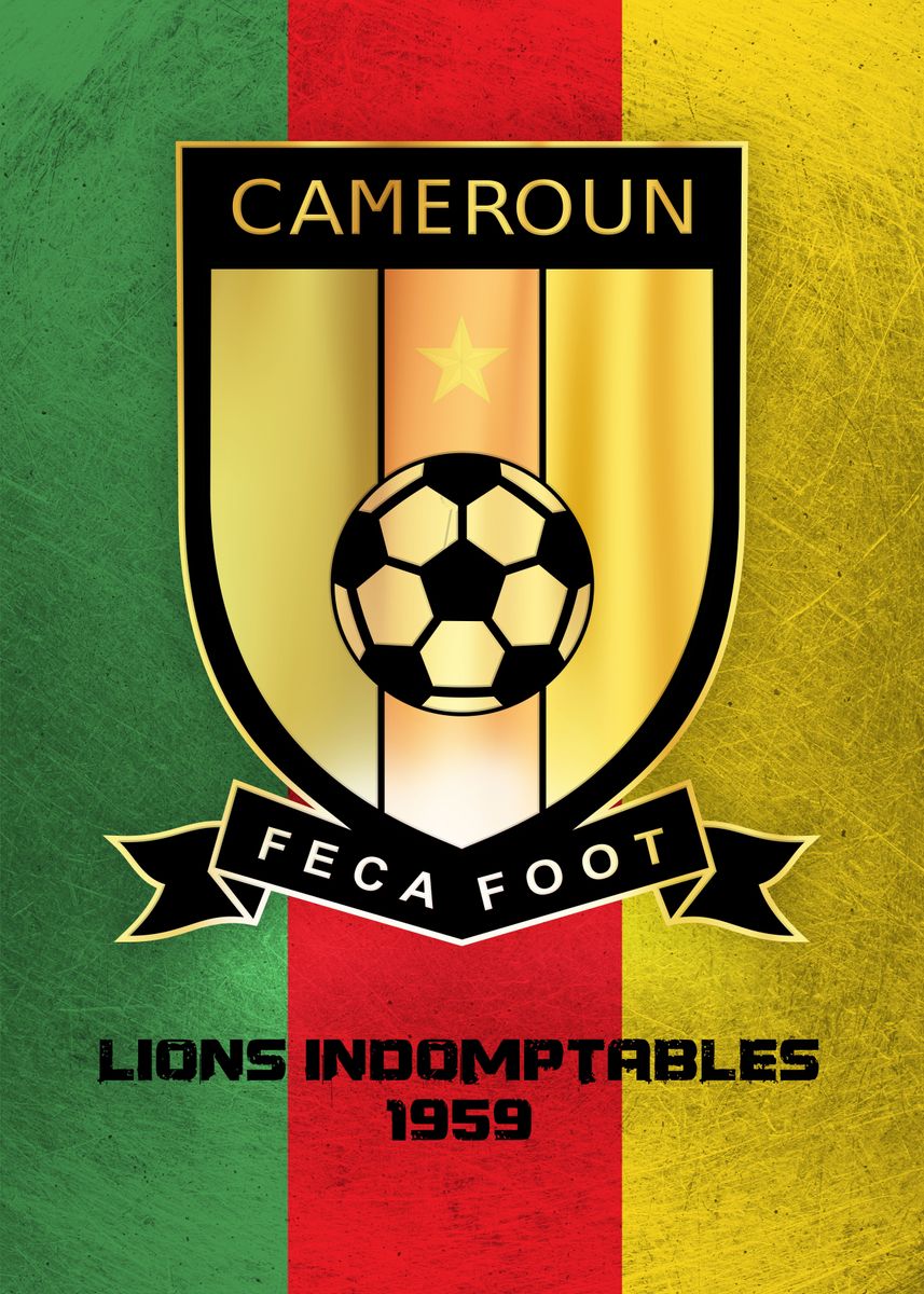 'Cameroon Lions Indomptable' Poster, picture, metal print, paint by ...