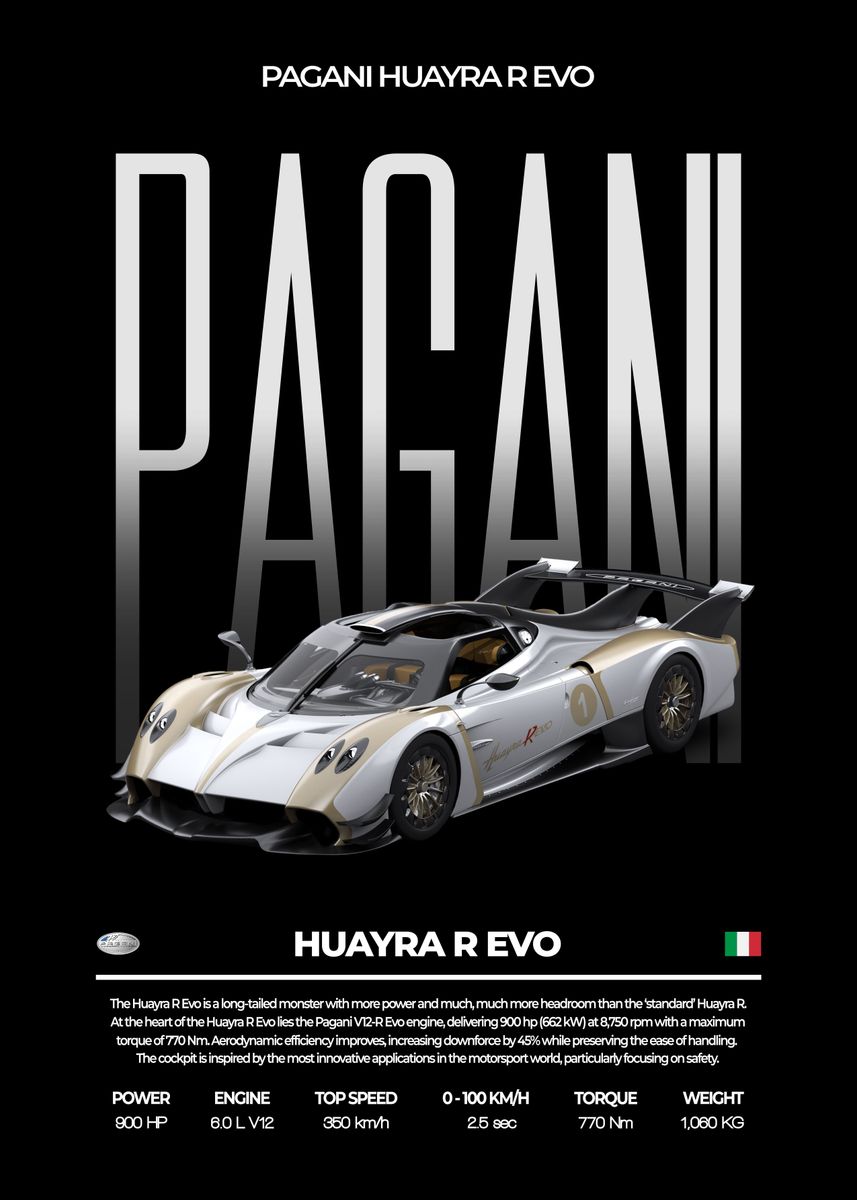'Pagani Huayra R Evo' Poster, picture, metal print, paint by Conceptual ...