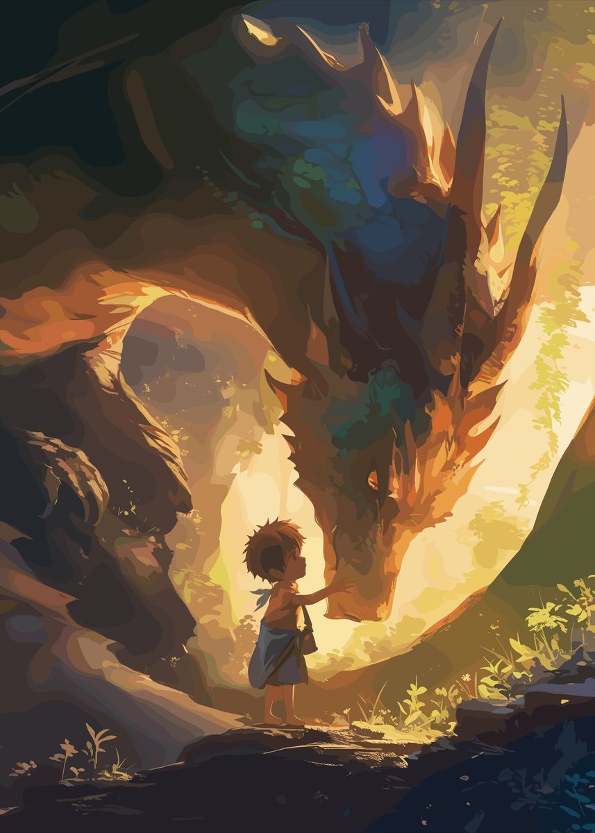 'Dragon Story' Poster, picture, metal print, paint by Gomes Leonard ...
