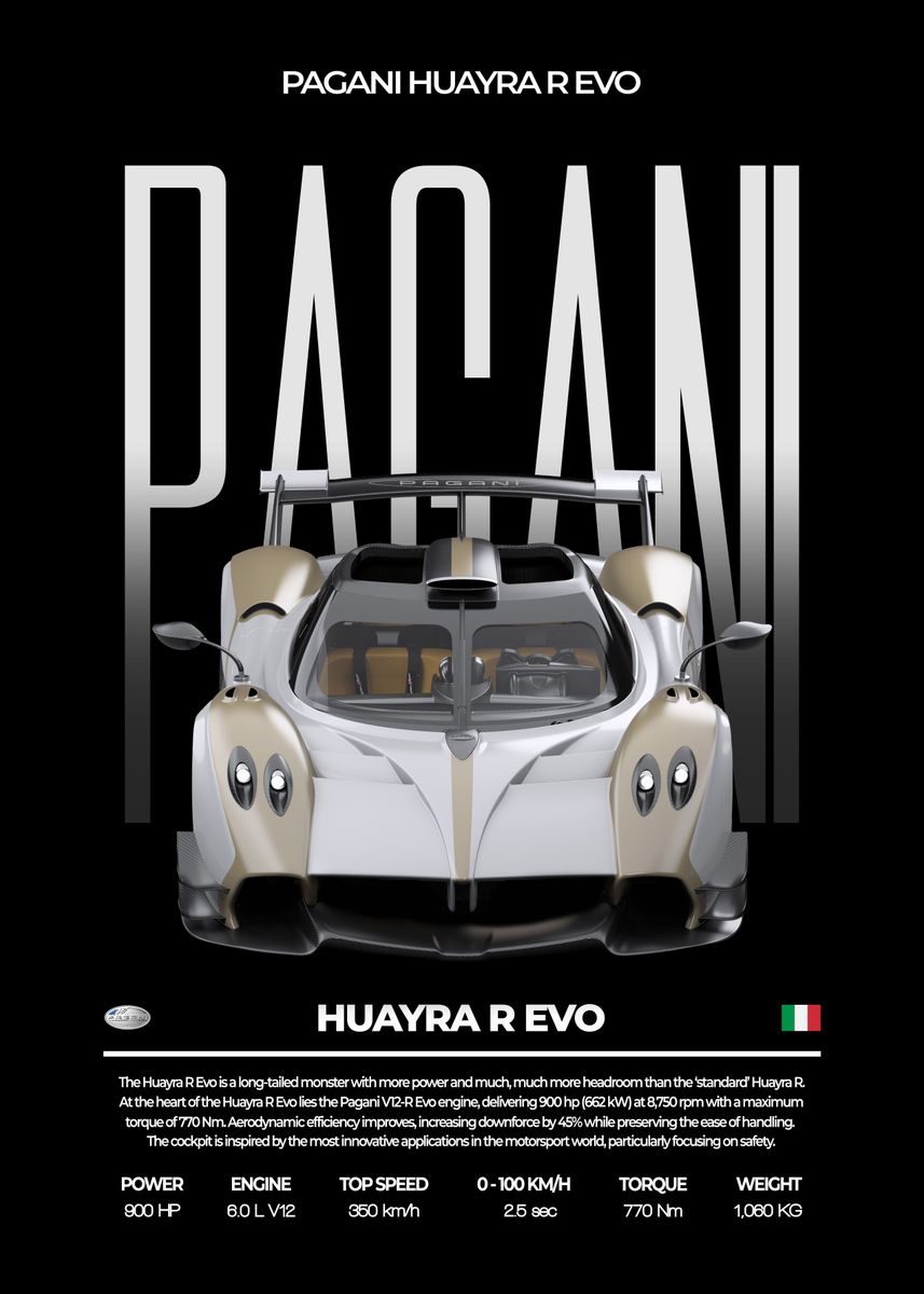 'Pagani Huayra R Evo' Poster, picture, metal print, paint by Conceptual ...