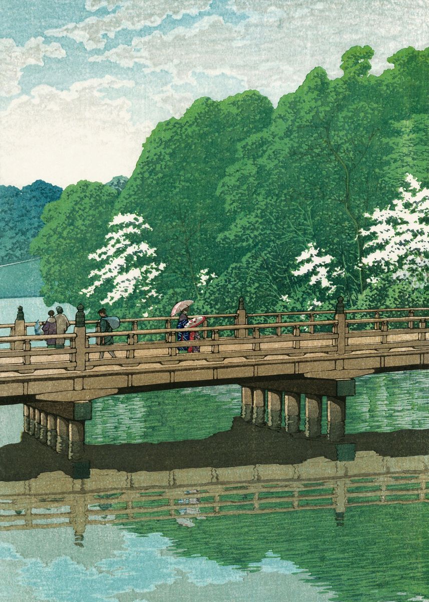 'Benkei Bridge at Akasaka' Poster, picture, metal print, paint by ...