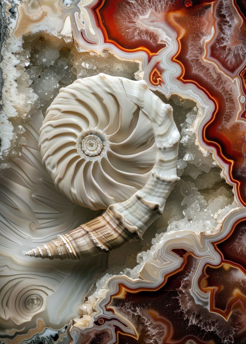 'Crystal Nautilus Agate' Poster, picture, metal print, paint by ...