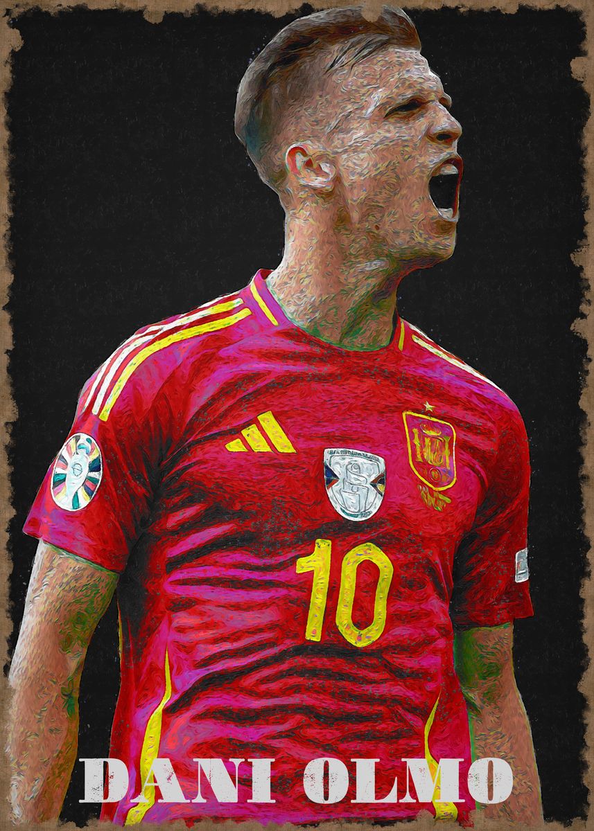 'Dani Olmo Player' Poster, picture, metal print, paint by Gin Art ...