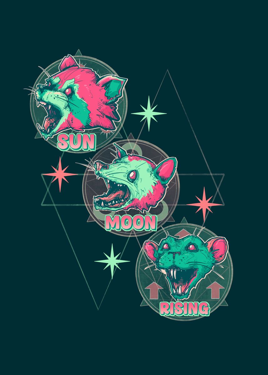 'Trash Signs' Poster, picture, metal print, paint by LVB Art | Displate