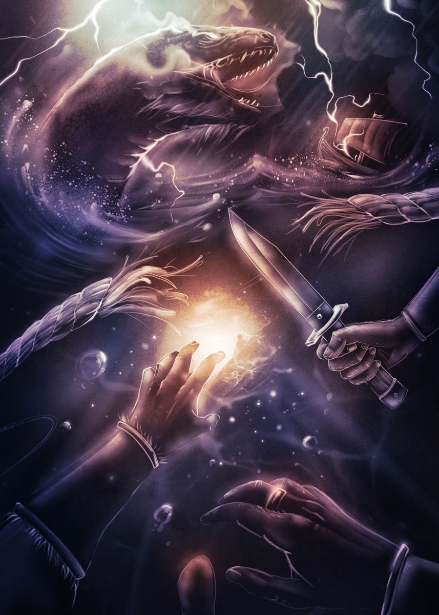 'The Death of Hymir' Poster, picture, metal print, paint by Einarrs ...