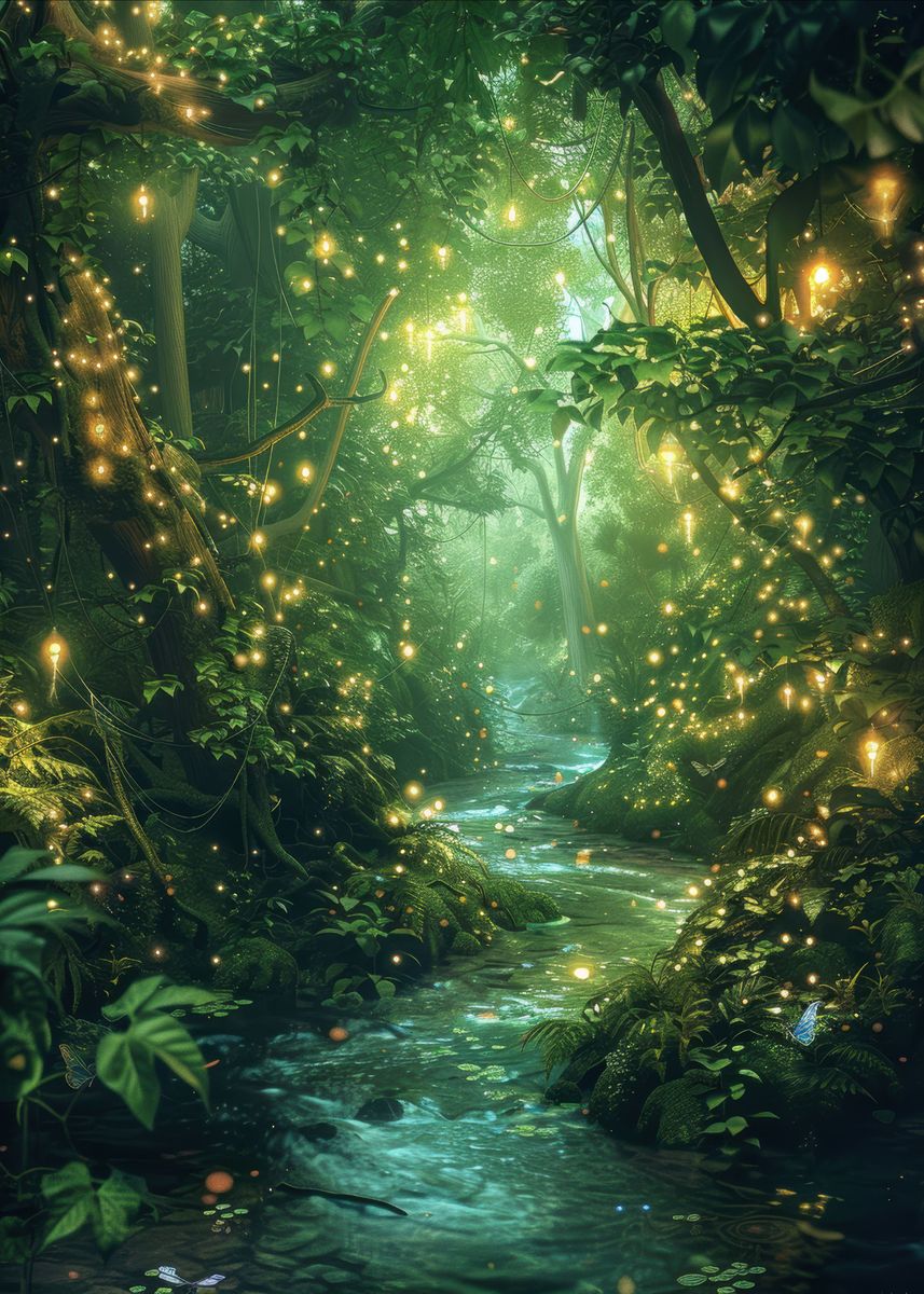 'Fairy Fantasy Forest Art' Poster, picture, metal print, paint by ...