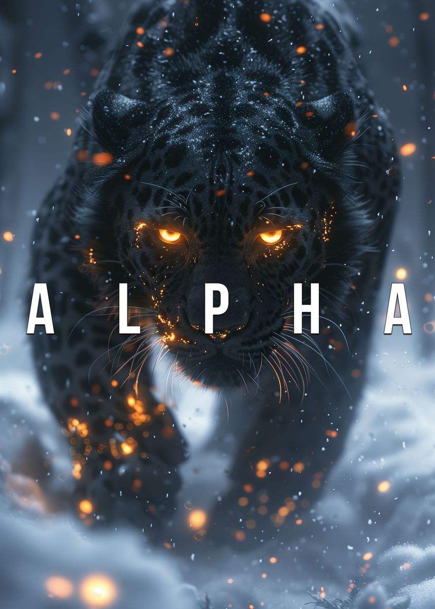 'Alpha Panther' Poster, picture, metal print, paint by Vizio | Displate
