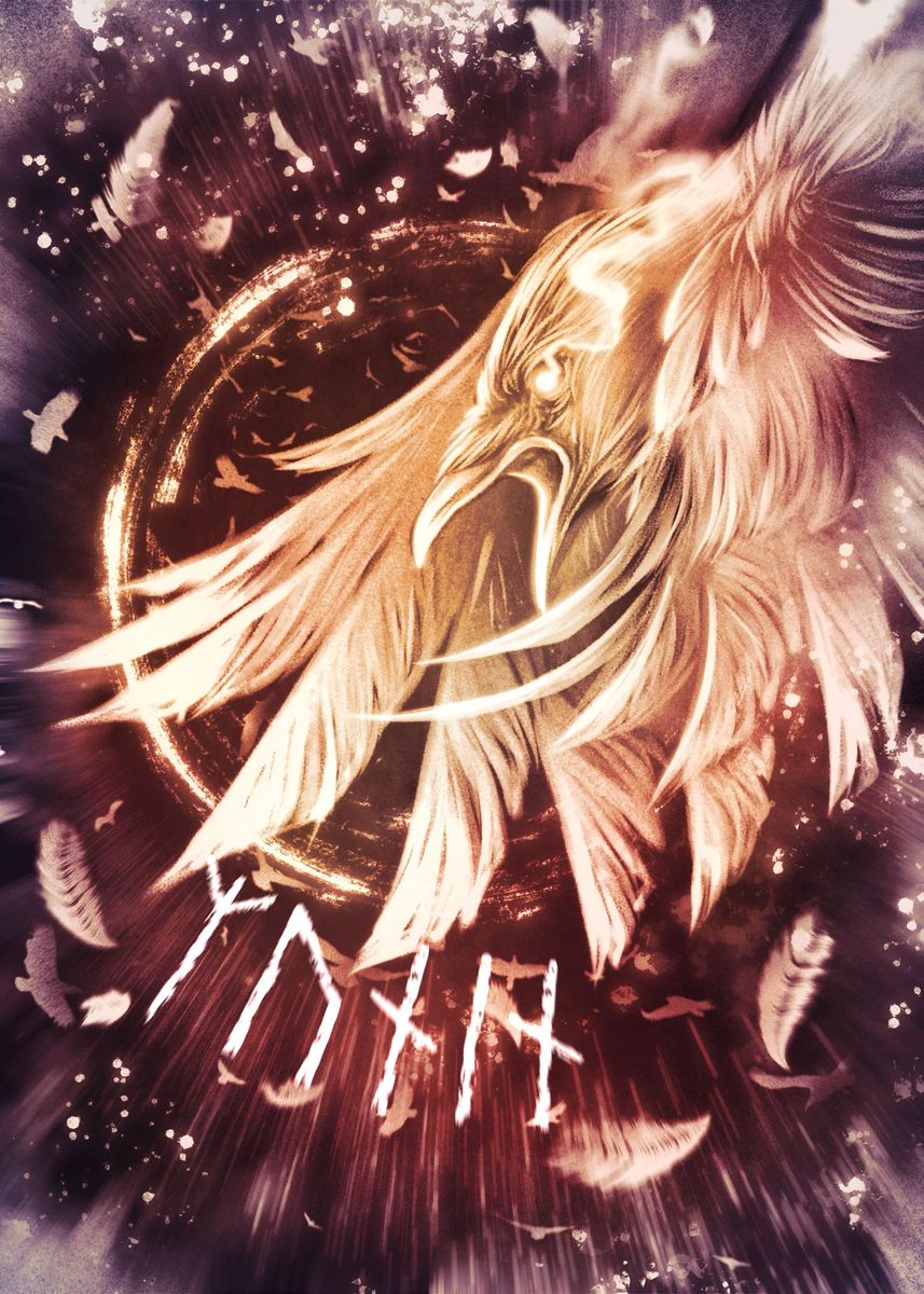 'Muninn' Poster, picture, metal print, paint by Einarrs Journey | Displate