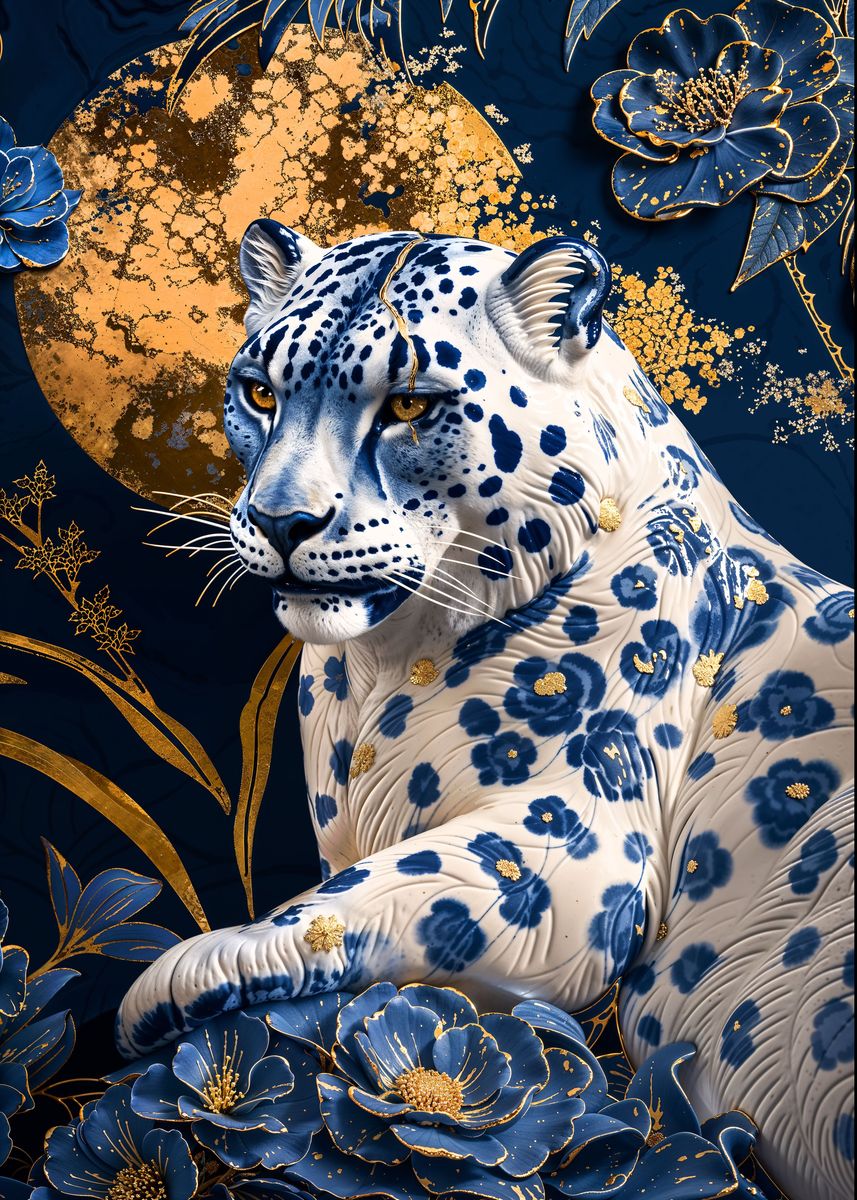 'Porcelain Snow Leopard Art' Poster, picture, metal print, paint by ...
