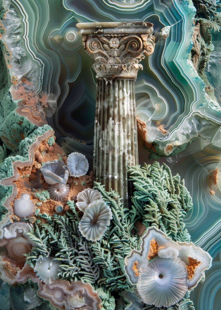 'Green Ancient Agate' Poster, picture, metal print, paint by Omarific ...