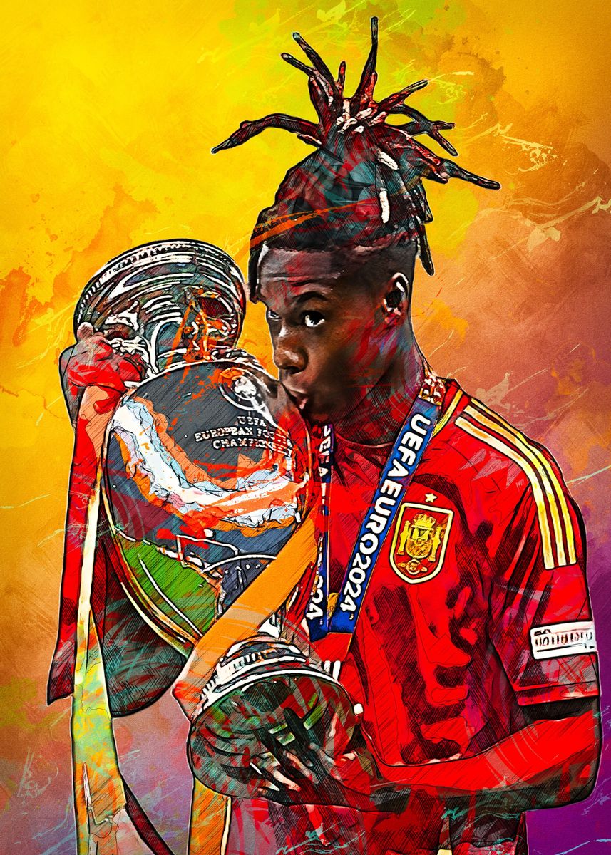 'Nico Williams' Poster, picture, metal print, paint by Nguyen Thi Thu ...