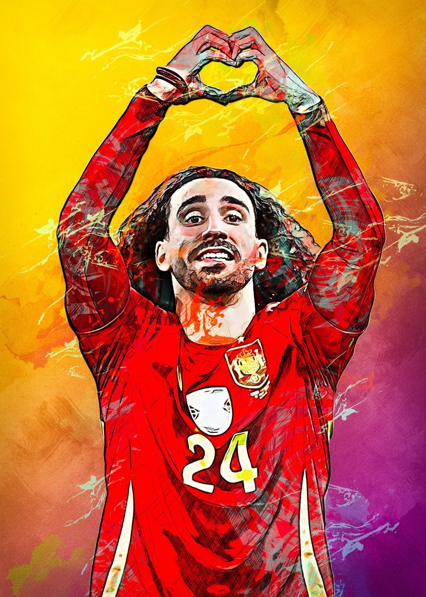 'Marc Cucurella' Poster, picture, metal print, paint by Nguyen Thi Thu ...