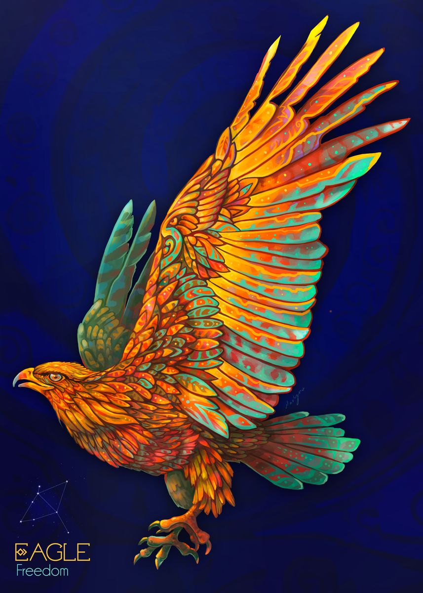'Eagle Spirit Animal' Poster, picture, metal print, paint by More ...