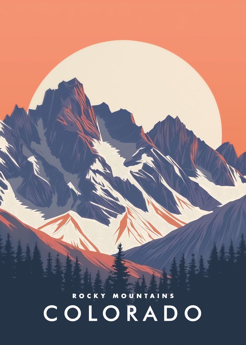 'The Rocky Mountains' Poster, picture, metal print, paint by Merah ...