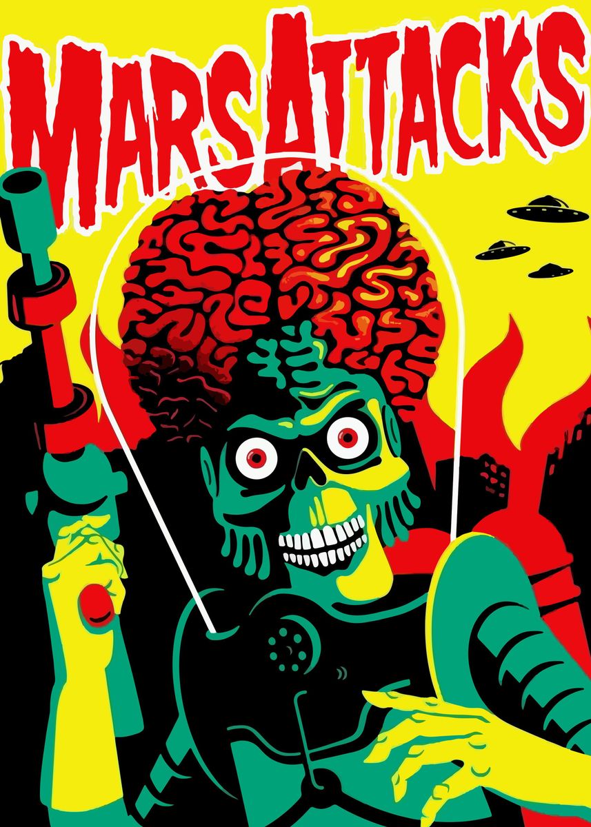 'mars attack space' Poster, picture, metal print, paint by Olgan ...
