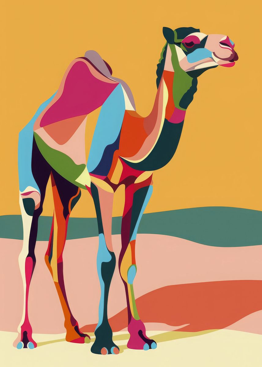 'Camel Abstract Flat' Poster, picture, metal print, paint by Ray Faye ...