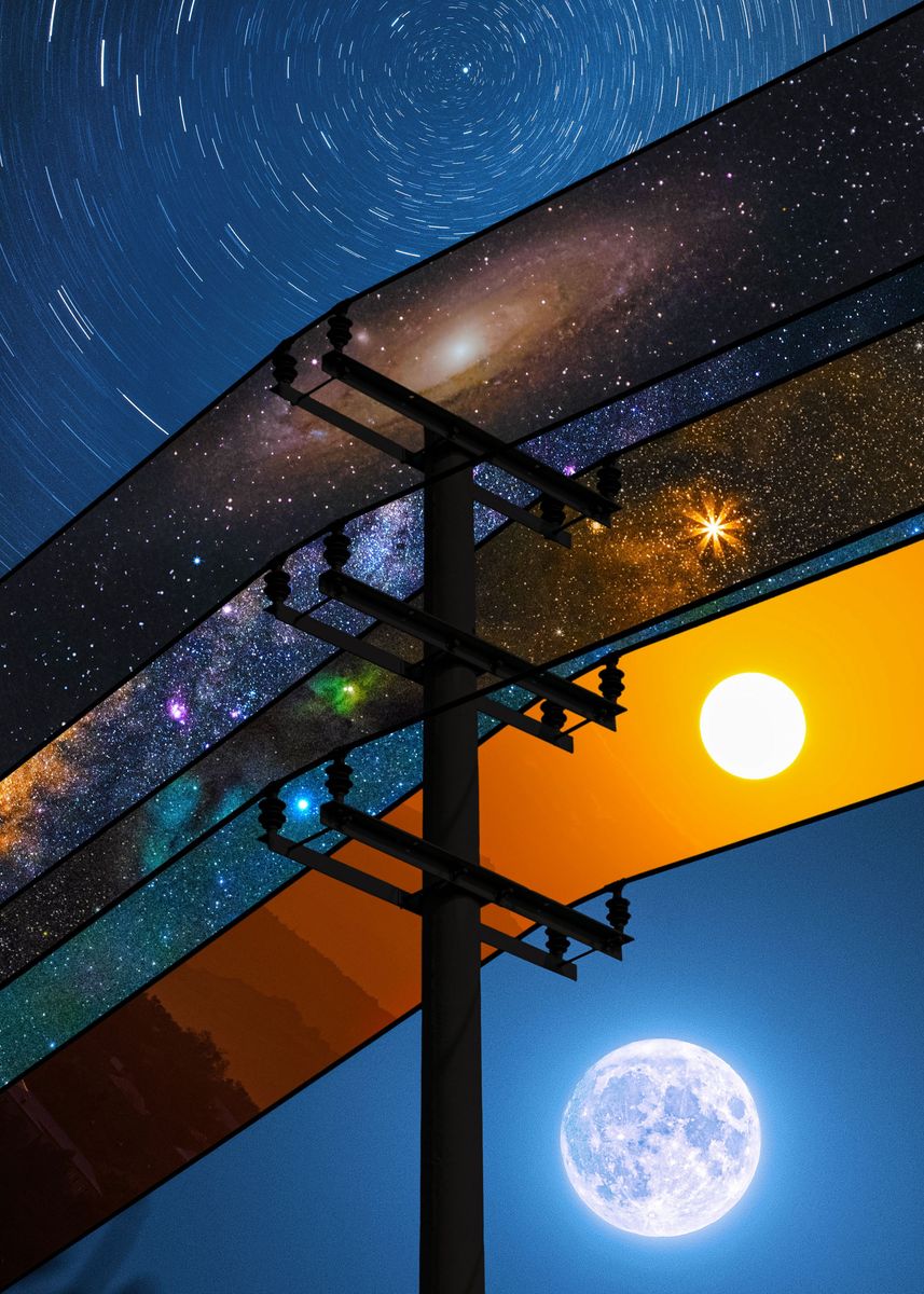 'Astro Collage' Poster, picture, metal print, paint by Ika Abuladze ...