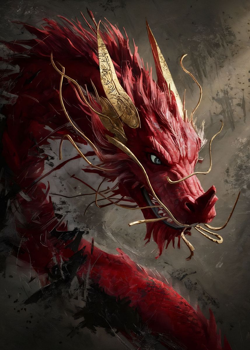 'Dragon' Poster, picture, metal print, paint by Lukasz Kobylka | Displate