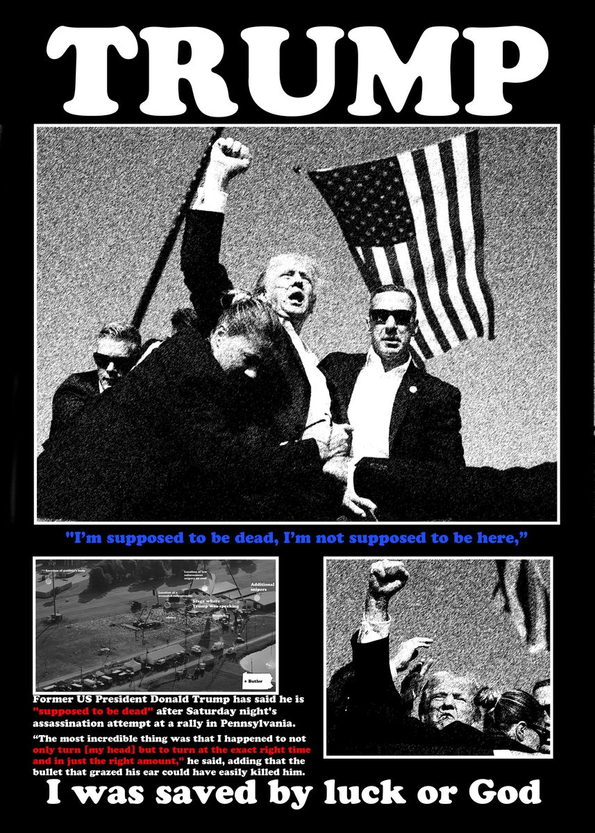 'Trump President 2024' Poster, picture, metal print, paint by Live Art ...