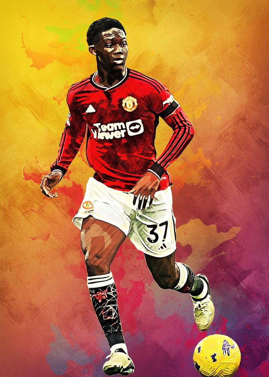 'Kobbie Mainoo Abstract' Poster, picture, metal print, paint by ...