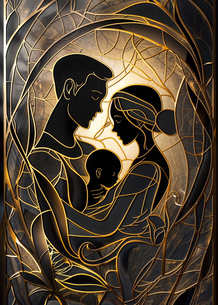 'Loving Family Embrace' Poster, picture, metal print, paint by ...