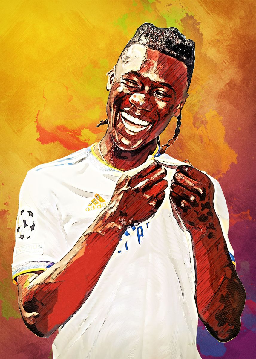 'Eduardo Camavinga Abstract' Poster, picture, metal print, paint by ...