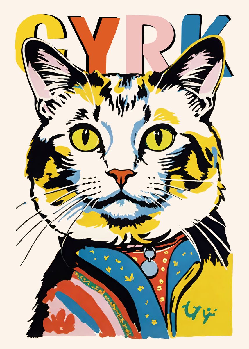 'Polish Circus Retro Poster' Poster, picture, metal print, paint by BluePinkPanther | Displate