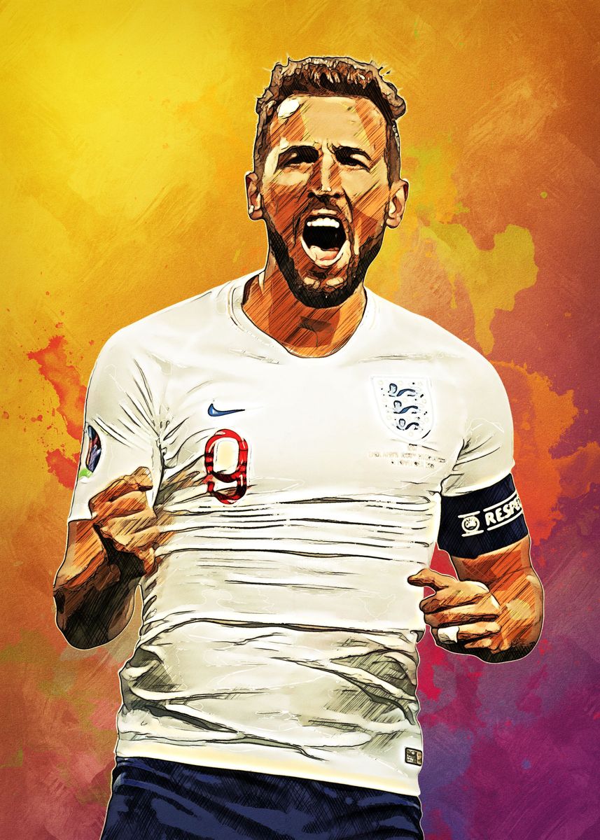 'Harry Kane Abstract' Poster, picture, metal print, paint by ...
