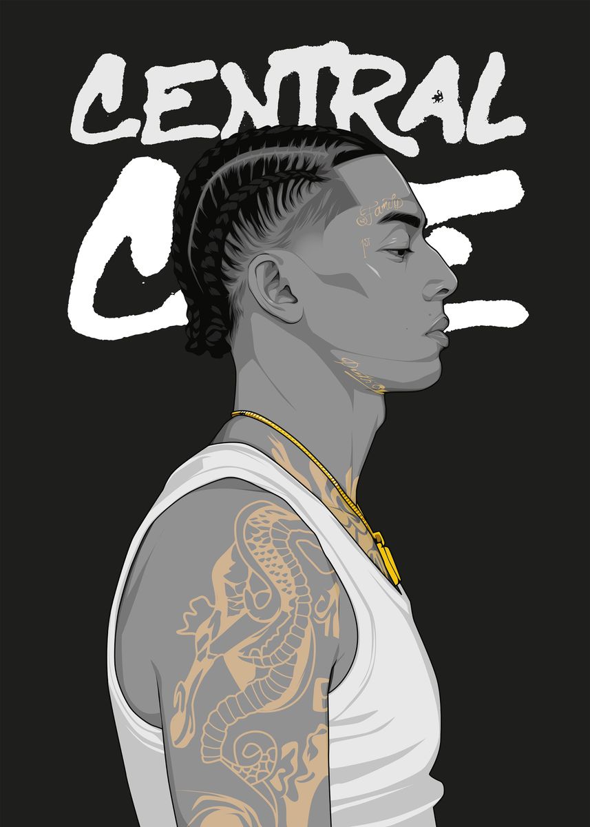 'Central Cee' Poster, picture, metal print, paint by alvin alban | Displate