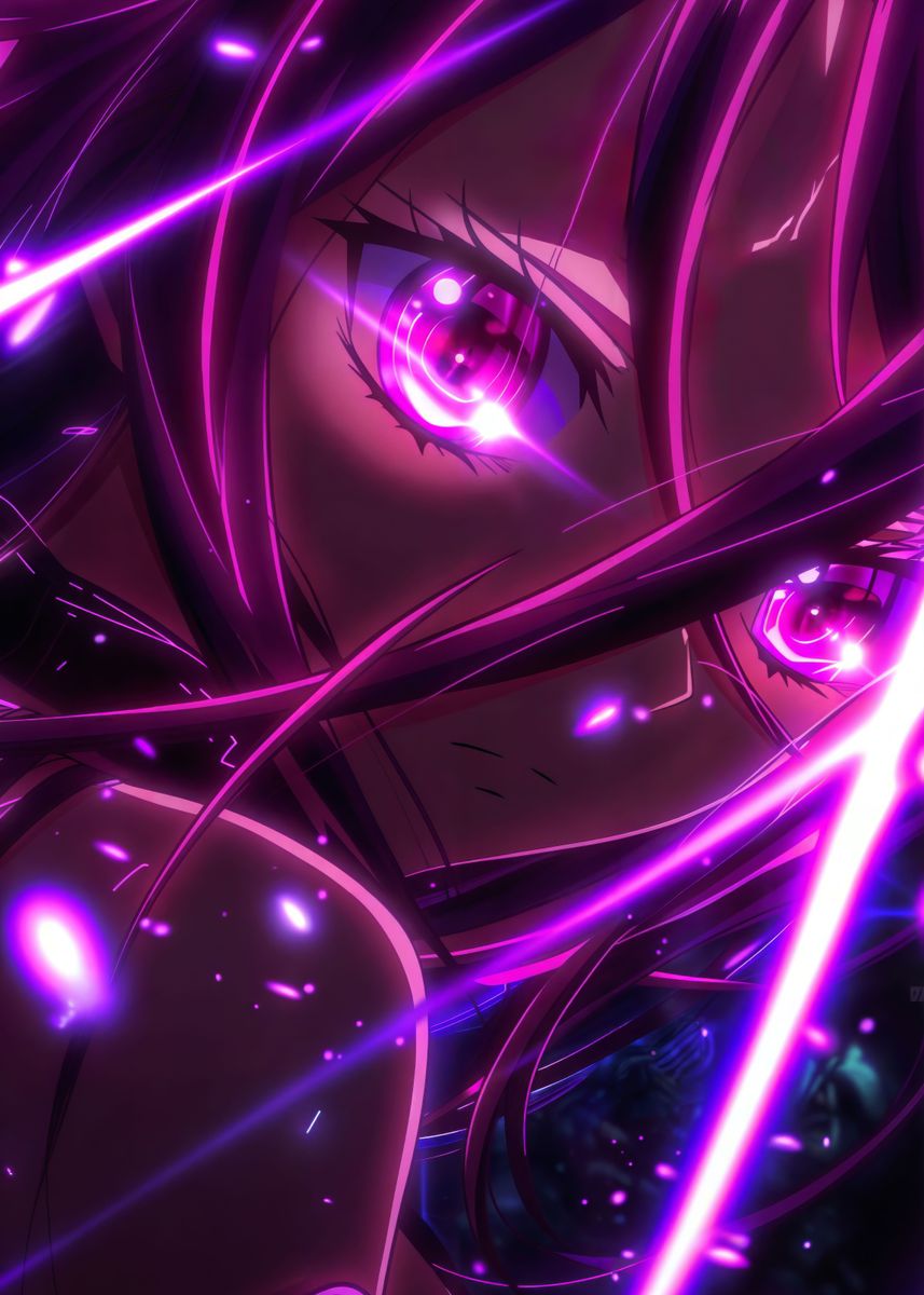 'Neon Anime' Poster, picture, metal print, paint by Vizio | Displate